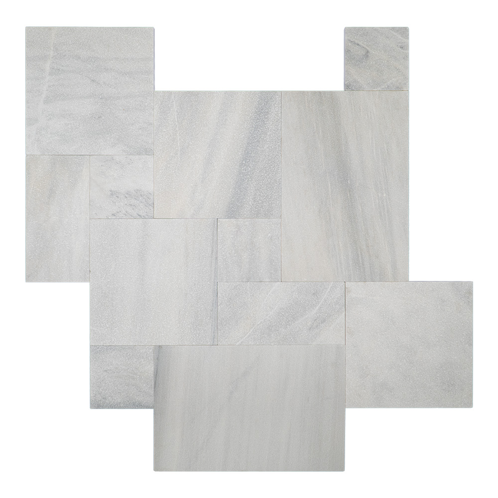 White Aurora Leathered Marble Paver - USA Marble LLC
