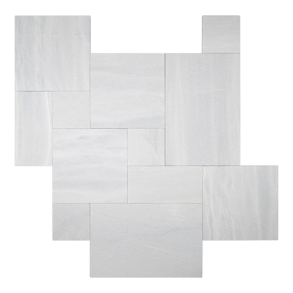 White Aurora Sandblasted Marble Paver - USA Marble LLC
